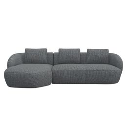 Wohnlandschaft FLEXLUX "Torino, rund, L-Form, Sofa-Ecke mit Recamiere, Longchair-Sofa", gr&uuml;n (moss gr&uuml;n), B:276cm H:85cm T:146cm, Sofas, Wohnlandschaft, Modernes, organisches Sofa-Design, Kaltschaum, Wellenunterfederung