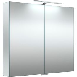 Spiegelschrank Welltime "G-Line", transparent, B:80,8cm H:70cm T:13cm, FSC-zertifizierter Holzwerkstoff, Schr&auml;nke, Spiegelschrank, doppelseitig verspiegelt und mit verspiegelten Seitenw&auml;nden, Softclose