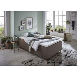 Boxbett Home Affaire "Thorsby", braun, B:90cm L:200cm, 100% Polypropylen, Komplettbetten, Boxbett, Boxbett ohne Kopfteil, frei im Raum stellbar, f&uuml;r Dachschr&auml;gen