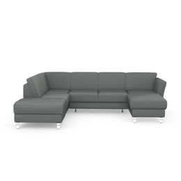 Sit & More Wohnlandschaft SIT & MORE "Visby U-Form", grau, B:303cm H:87cm T:213cm, Sofas, Wohnlandschaft, Wahlweise mit Bettfunktion und Stauraum, frei im Raum stellbar