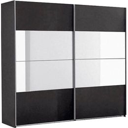 Schwebet&uuml;renschrank wimex "Easy", grau (graphit, spiegel), B:225cm H:210cm T:65cm, Schr&auml;nke, Schwebet&uuml;renschrank, mit Teilspiegel