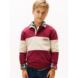 Langarm-Poloshirt Tommy Hilfiger, Jungen, Gr. 3 (98), gulf sand colourblock, Single Jersey, Obermaterial: 100% Baumwolle, mehrfarbig, regular fit normal, Rundhals, eingesetzt angesetztes B&uuml;ndchen, Shirts Langarm-Poloshirt, Regular fit, f&uuml;r Kinder bis 16 Jahre