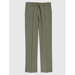 B&uuml;gelfaltenhose Inspirationen, Damen, Gr. 19, Kurzgr&ouml;&szlig;en, khaki, 55% Leinen, 45% Viskose, unifarben, lang, Hosen B&uuml;gelfaltenhose