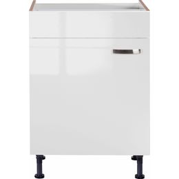Sp&uuml;lenschrank KOCHSTATION "KS-Cara", wei&szlig; (wei&szlig; glanz, wei&szlig;), B:60cm H:87cm T:58,4cm, Schr&auml;nke, Sp&uuml;lenschrank, Breite 60 cm