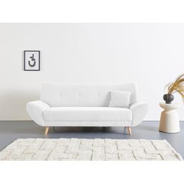 3-Sitzer Home Affaire "Basta", wei&szlig;, B:205cm H:80cm T:82cm, (100% Polyester) Struktur fein (100% Polyester) Chenille, Sofas, 3-Sitzer