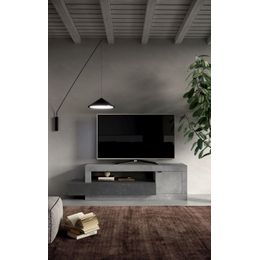 Lowboard Home Affaire "Freedom", grau (beton, optik, bleigrau (piombo)), B:159cm H:49cm T:42cm, Sideboards, Lowboard, Breite 159 cm mit 1 T&uuml;r und 1 Schubkasten