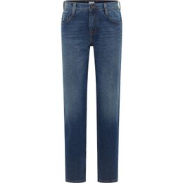 Straight-Jeans Mustang "Herren Style Denver Straight", Herren, Gr. 31, L&auml;nge 34, blau (682 mittelblau), Denim/Jeans, 100% Baumwolle, unifarben, straight fit, Jeans Straight-Jeans