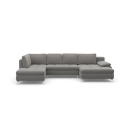 Sit & More Wohnlandschaft SIT & MORE "Latigo U-Form", grau, B:326cm T:201cm, Sofas, Wohnlandschaft, mit Recamiere, wahlweise mit Bettfunktion und Bettkasten