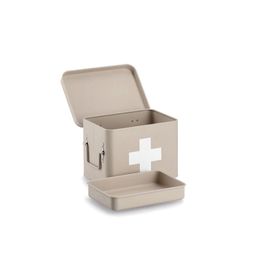 Aufbewahrungsbox zeller PRESENT "Medizinbox", beige, B:22,5cm H:15,5cm T:16,5cm, Metall, Aufbewahrungsboxen, Aufbewahrungsbox, Metall