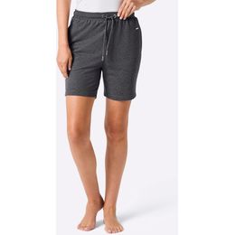 Shorts feel good, Damen, Gr. 48/50, Normalgr&ouml;&szlig;en, anthrazit, meliert, wei&szlig;, 60% Baumwolle, 40% Polyester, unifarben, Hosen Shorts