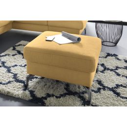 Sit & More Hocker SIT & MORE "Percy", gelb (mustard), B:72cm H:46cm T:72cm, Hocker, Hocker, Fu&szlig;h&ouml;he 15cm, wahlweise mit unterschiedlichen Fu&szlig;farben