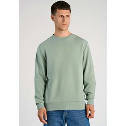 Sweater LINDBERGH, Herren, Gr. XXL, sage gr&uuml;n, Sweatware, Obermaterial: 85% Baumwolle, 15% Polyester, bedruckt, unifarben, h&uuml;ftbedeckend, Rundhals, B&uuml;ndchen, Sweatshirts Sweater, mit Logo-Print