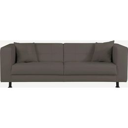 3-Sitzer Home Affaire "Bengo", braun (schlamm), B:202cm H:68cm T:88cm, Sofas, 3-Sitzer, mit Steppung im Sitz- und R&uuml;ckenbereich, incl. Zierkissen