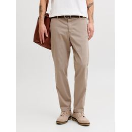 Jack & Jones Chinohose JACK & JONES "JPSTOLLIE VANCE CHINO NOOS", Herren, Gr. 31, L&auml;nge 32, lemon pepper, Web, Obermaterial: 97% Baumwolle, 3% Elasthan, unifarben, Hosen Chinohose