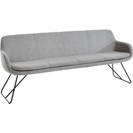 Essbank Musterring "Tavia", silber (silber, schwarz), B:200cm H:87cm T:66cm, 100% PES, Sitzb&auml;nke, Essbank, Schlittengestell in drei Ausf&uuml;hrungen, Breite 180, 200 oder 220 cm