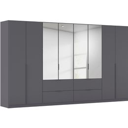 Dreht&uuml;renschrank OTTO HOME "Kleiderschrank Schrank Garderobe AGORDO mit Dekor- oder Hochglanzfront", grau (graumetallic), B:360cm H:229cm T:54cm, Holzwerkstoff, Schr&auml;nke, Dreht&uuml;renschrank, mit Au&szlig;enschubk&auml;sten, in 7 Breiten und 2 H&ouml;hen MADE IN GERMANY