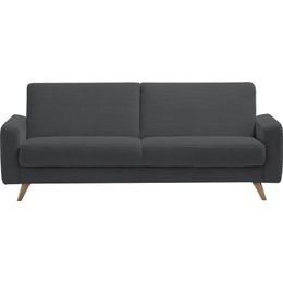 3-Sitzer exxpo - SOFA FASHION "Samso, elegant und bequem, aktueller Cord Bezug, Kippcouch", grau (anthrazit), B:222cm H:89cm T:93cm, 100% PES, Sofas, 3-Sitzer, hochwertige Verarbeitung, Schlafsofa inkl. Bettfunktion und Bettkasten