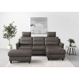 Sit & More Ecksofa SIT & MORE "Far&ouml; L-Form", braun, B:234cm H:90cm T:168cm, Sofas, Ecksofa, inklusive Federkern, wahlweise mit Bettfunktion und Bettkasten