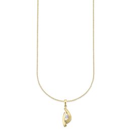 Kette mit Anh&auml;nger Bruno Banani "Schmuck Geschenk Silber 925 Halsschmuck Halskette Ankerkette", gold (gelbgoldfarben, wei&szlig;), Halsketten, Damen, Silber 925 (Sterlingsilber), L: 45, Kette mit Anh&auml;nger, mit Zirkonia (synth.)