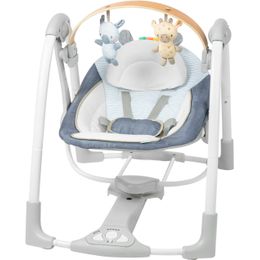 Babywippe Ingenuity "Swing 'n Go Portable Swing&trade; - Chambray", Baby, blau, Kunststoff, Metall, Stoff, Babywippen Babywippe, mit Melodien und Ger&auml;uschen