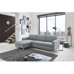 Ecksofa DIE PLANBAR "MP-IN19027 L-Form", blau (ocean), B:265cm H:82cm T:172cm, 100% Polyester, Sofas, Ecksofa, wahlweise mit Bettfunktion, frei im Raum stellbar
