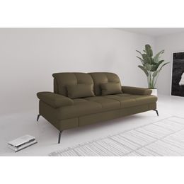 Sit & More 2,5-Sitzer SIT & MORE "Amica, inkl. Sitztiefenverstellung und Armteilverstellung", olive, B:202cm H:90cm T:122cm, Sofas, 2 5-Sitzer, wahlweise mit Kopfteilverstellung und Bettfunktion