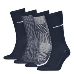Levi's Socken LEVI'S "LEVIS REG CUT DENIM GIFTBOX 4P", Herren, Gr. 35-38, navy combo, Obermaterial: 67% Baumwolle, 22% Polyester, 9% Polyamid, 2% Elasthan, Socken Socken