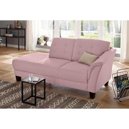 Recamiere Home Affaire "Trondheim", rosa (altrosa), B:197cm H:89cm T:90cm, Luxus-Microfaser (90% Polyester, 10% Polyamid);Struktur fein (100% Polyester);Flachgewebe (100% Polyester), Sofas, Recamiere, freistehend, mit Federkern, Knopfheftung im R&uuml;cken, F&uuml;&szlig;e Buche