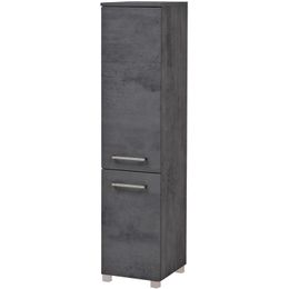 Midischrank Welltime "Windau", grau (oxid stone), B:30cm H:130cm T:35cm, Holzwerkstoff, Schr&auml;nke, Midischrank, 30 cm breit