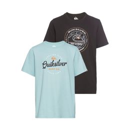 T-Shirt Quiksilver "ON POINT FLYIN SHORT SLEEVE TEE PACK YTH", Jungen, Gr. 14 (158/164), gr&uuml;n (mint, schwarz), Obermaterial: 100% Baumwolle, Shirts T-Shirt, Topseller