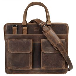 Aktentasche BAGAN, Gr. B/H/T: 35cm x 30cm x 8cm onesize, braun, Leder, Taschen Aktentasche, echt Leder