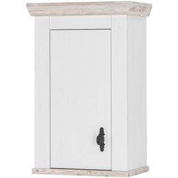 H&auml;ngeschrank Home Affaire "Florenz, K&uuml;chenh&auml;ngeschrank in Pinie Wei&szlig;, Wandschrank", wei&szlig; (pinie wei&szlig;), B:55cm H:85cm T:34cm, Schr&auml;nke, H&auml;ngeschrank, mit verschn&ouml;rkeltem Metallgriff, im Landhausstil