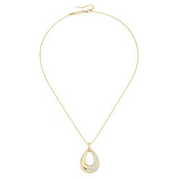 Kette mit Anh&auml;nger "Kette Anh&auml;nger mit wei&szlig;en Zirkonia, Silber 925", gold, Giorgio Martello MILANO, Halsketten, Damen, Silber 925 (Sterlingsilber), Kette mit Anh&auml;nger