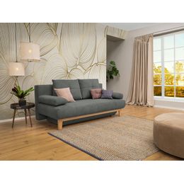 Schlafsofa Alina "Ama", dunkelgrau tcm 89, B:204cm H:96cm T:105cm, Struktur fein TCM (100% Polyester), Sofas, Schlafsofa, mit Bettfunktion und Stauraum