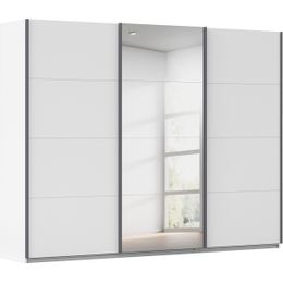 Schwebet&uuml;renschrank OTTO HOME "Kleiderschrank Schrank Schlafzimmerschrank Garderobe AGORDO", wei&szlig; (alpinwei&szlig;, griffleisten graumetallic), B:271cm H:229cm T:62cm, Holzwerkstoff, Schr&auml;nke, Schwebet&uuml;renschrank, Top Innenausstattung, in 4 Breiten und 2 H&ouml;hen MADE IN GERMANY