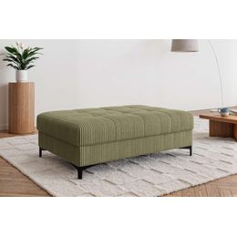 Polsterhocker OTTO HOME "LEEVKE Sitzhocker passend zum Sofa, Breite 115 cm", gr&uuml;n, B:115cm H:40cm T:73cm, 83% Polyester, 17% Nylon, Hocker, Polsterhocker, mit hochelastischer Schaum und Wellenunterfederung