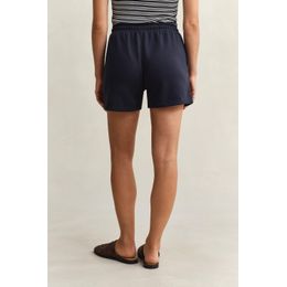 Shorts Gant "REG SHIELD SHORTS", Damen, Gr. XS, N-Gr, blau (evening blau), Jersey, Obermaterial: 87% Baumwolle, 13% Polyester, regular fit, Hosen Shorts