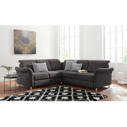 Sit & More Ecksofa SIT & MORE "Darwin L-Form", grau (fango), B:249cm H:83cm T:229cm, Sofas, Ecksofa, inklusive Federkern, wahlweise mit Kopfteilverstellung, Bettfunktion