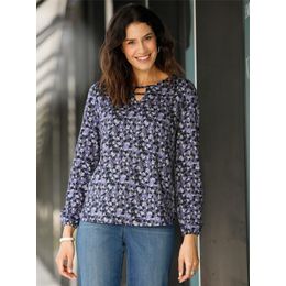 Print-Shirt Inspirationen "Shirt", Damen, Gr. 42, lila (flieder, lavendel, bedruckt), 50% Baumwolle, 50% Modal, bedruckt, gebl&uuml;mt, gemustert, mehrfarbig, Rundhals, Shirts Print-Shirt