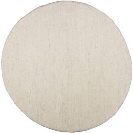 Wollteppich OTTO HOME "Punam" Gr. 10, beige (natur), H:28mm &Oslash;:200cm, Wolle, Teppiche, Wollteppich, echter Berber aus Marokko, einfarbig, reine Wolle, handgekn&uuml;pft