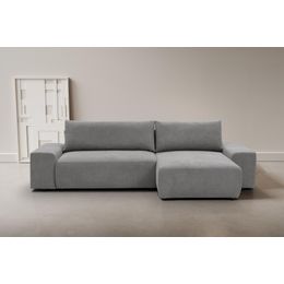 Ecksofa WERK2 "Amsterdam, zeitlos und elegant, Breite 300cm, L-Form", gr&uuml;n (falcon), B:300cm H:76cm T:150cm, 92% Polyester, 8% Nylon, Sofas, Ecksofa, Design Ecksofa mit hohem Komfort, Schlaffunktion & Bettkasten