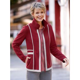 Fleecejacke Classic Basics, Damen, Gr. 56, rot (kirsche), 100% Polyester, unifarben, Jacken Fleecejacke