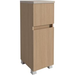Unterschrank Welltime "EIXO, 1 T&uuml;r, 1 Einlegeboden, 1 Softclose-Auszug, MDF-Abdeckplatte", braun (eiche hell), B:30cm H:79cm T:35cm, Holzwerkstoff, Schr&auml;nke, Unterschrank