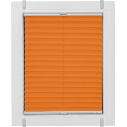 Plissee SUNLINES "One Size Style Crepe", orange (orange, grau, grau), B:70cm H:190cm, Obermaterial: 85% Polyester, 15% sonstige Fasern, Plissees, Plissee, Zubeh&ouml;rfarbe grau, zum Klemmen