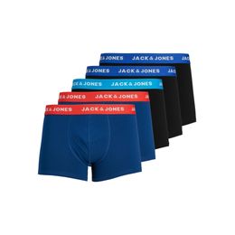 Jack & Jones Trunk JACK & JONES "JACLEE TRUNKS 5 PACK NOOS", Herren, Gr. XXL, 5 Stk., blau (surf the web), Jersey, Obermaterial: 95% Baumwolle, 5% Elasthan, unifarben, eng, Unterhosen Trunk