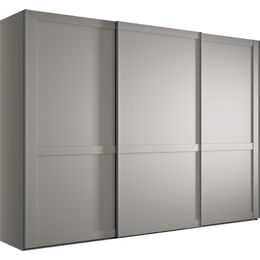 Schwebet&uuml;renschrank Wiemann "G&ouml;teborg", grau (kieselgrau, dekor), B:295,2cm H:220cm T:67cm, Holzwerkstoff, Schr&auml;nke, Schwebet&uuml;renschrank, Querriegel und Griffleisten im Korpusfarbton