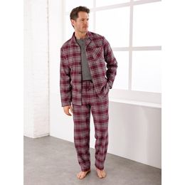 w&auml;schepur Pyjamaoberteil W&Auml;SCHEPUR "Schlafanzug-Shirt", Herren, Gr. 48/50, grau (burgund, steingrau, kariert), 100% Baumwolle, gemustert, kariert, mehrfarbig, Shirts Pyjamaoberteil
