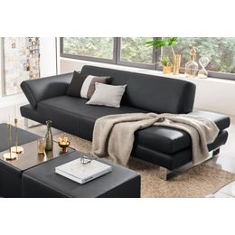 3-Sitzer W.Schillig "taboo Designsofa mit hohem Sitzkomfort", schwarz (schwarz z59), B:232cm H:76cm T:91cm, Longlife Xtra-Leder Z59: Glattleder mit modischer Pr&auml;gung. Hautst&auml;rke 0, 9 - 1, 1 mm, Sofas, 3-Sitzer, mit Normaltiefe, inklusive Armlehnenverstellung, mit Kontrastnaht