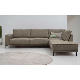Ecksofa OTTO HOME "OLAND L-Form, B: 289 cm, Skandi-Design", braun, B:289cm H:85cm T:210cm, 100% Polyester, Sofas, Ecksofa, Struktur, Flachgewebe, Luxus-Microfaser, Boucle