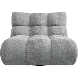 1,5-Sitzer Home Affaire "Cozy Bubble, 360 drehbarer Sessel, Breite 107cm", grau, B:112cm H:85cm T:108cm, 100% Polyester, Sofas, 1 5-Sitzer, mit eleganter Steppung, Rundumbezug & weicher Polsterung